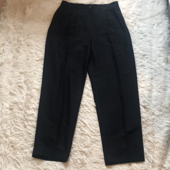 Laura Scott | Pants & Jumpsuits | Laura Scott Black Linen Pleated Pants ...